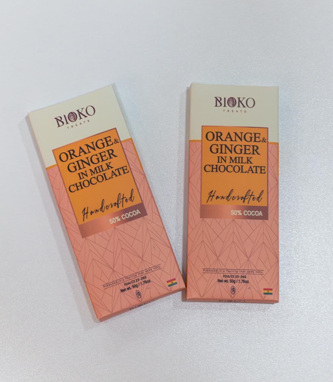 Orange and Ginger in Milk Chocolate Bar – Bioko Treats Ltd