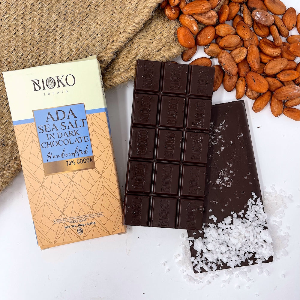 Ada Sea Salt Dark Chocolate Bar by Bioko Treats | Chocolate Made In ...